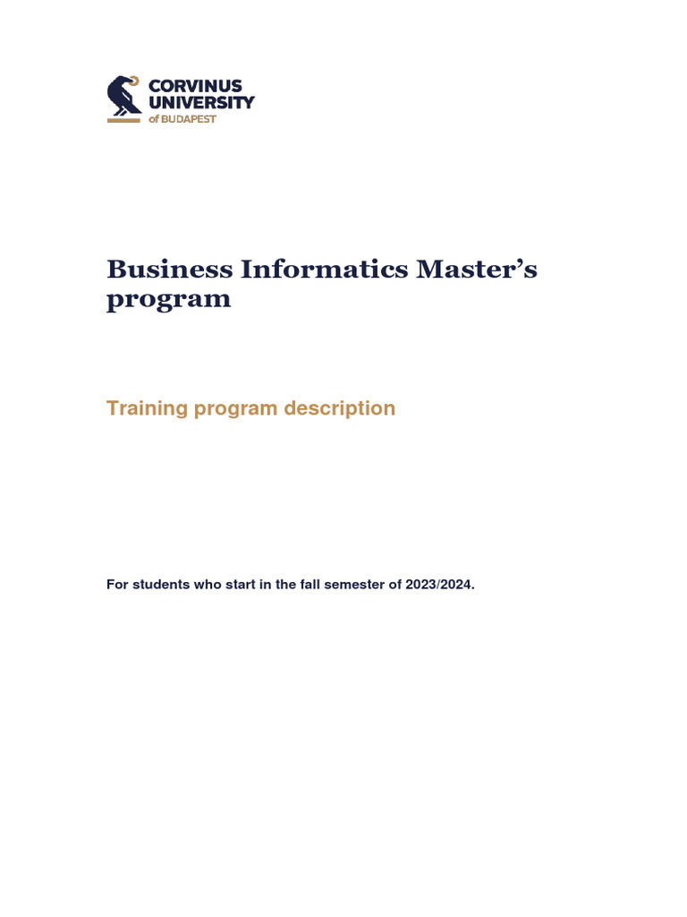 GI Business - Informatics - Masters - Program - 2023 - 24.7b1 | PDF ...