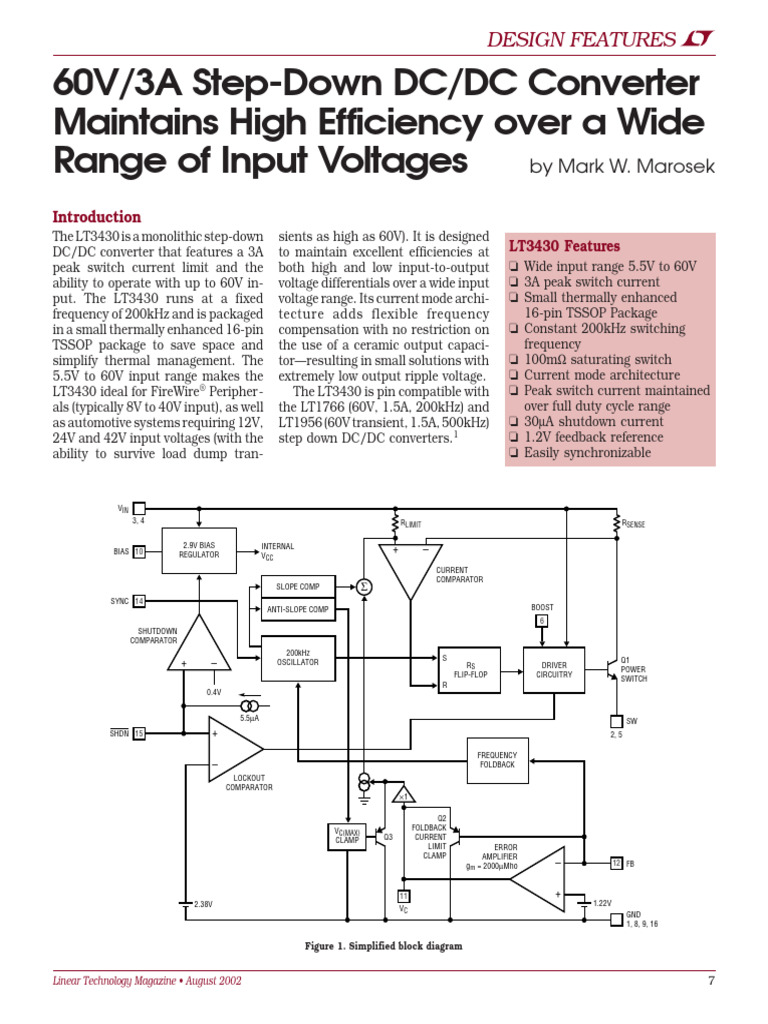 60V 3A LT3430 Aug02 Mag | PDF | Electricity | Electronics