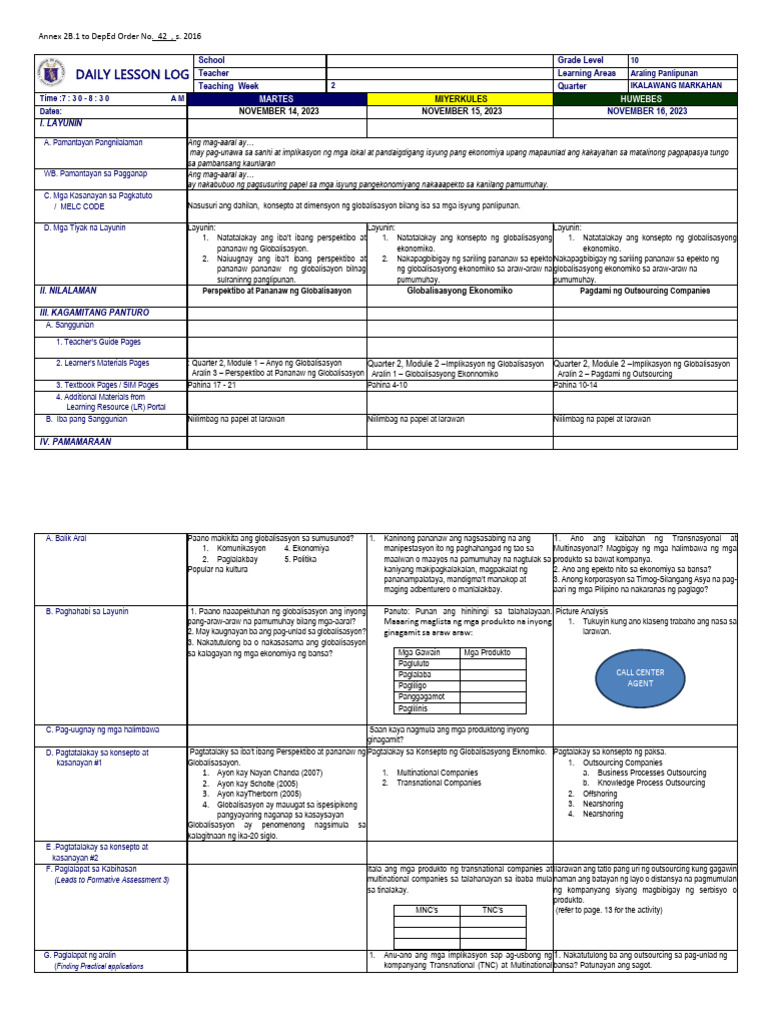 DLL AP ARPAN Q2 Week 2 | PDF