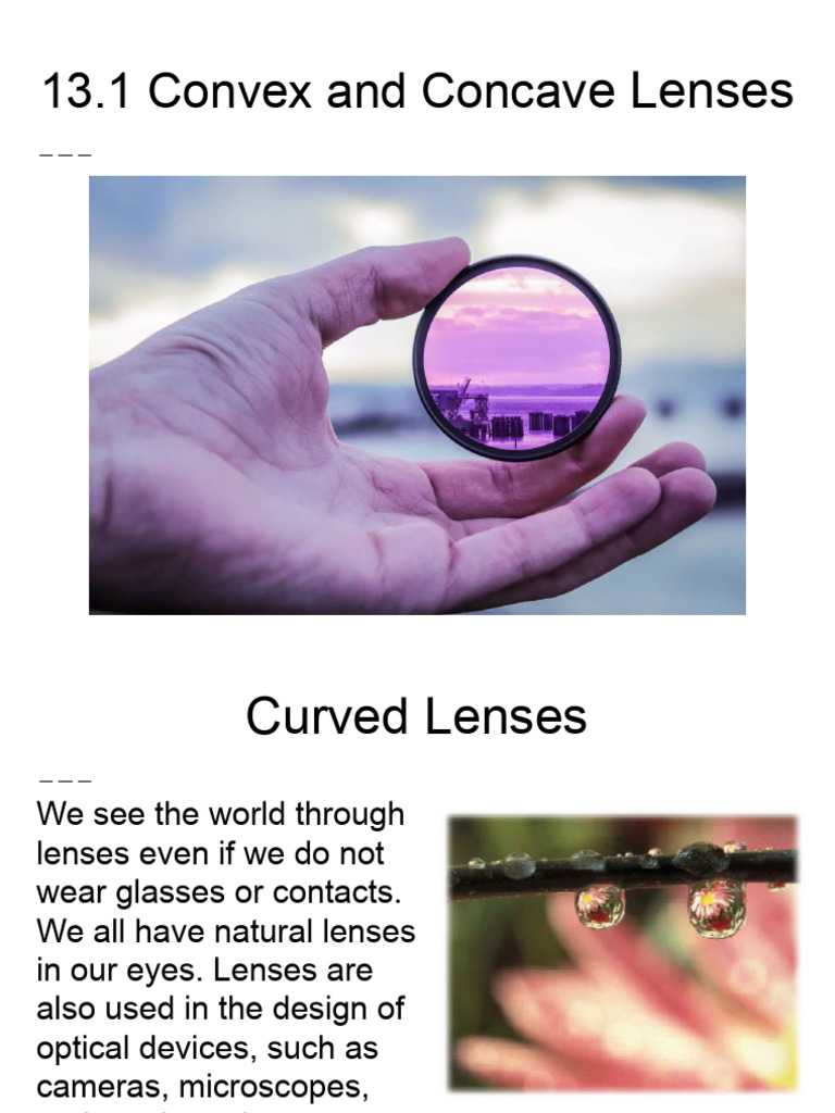 L8. 13.1, 13.3 Convex & Concave Lenses | PDF | Lenses | Vision