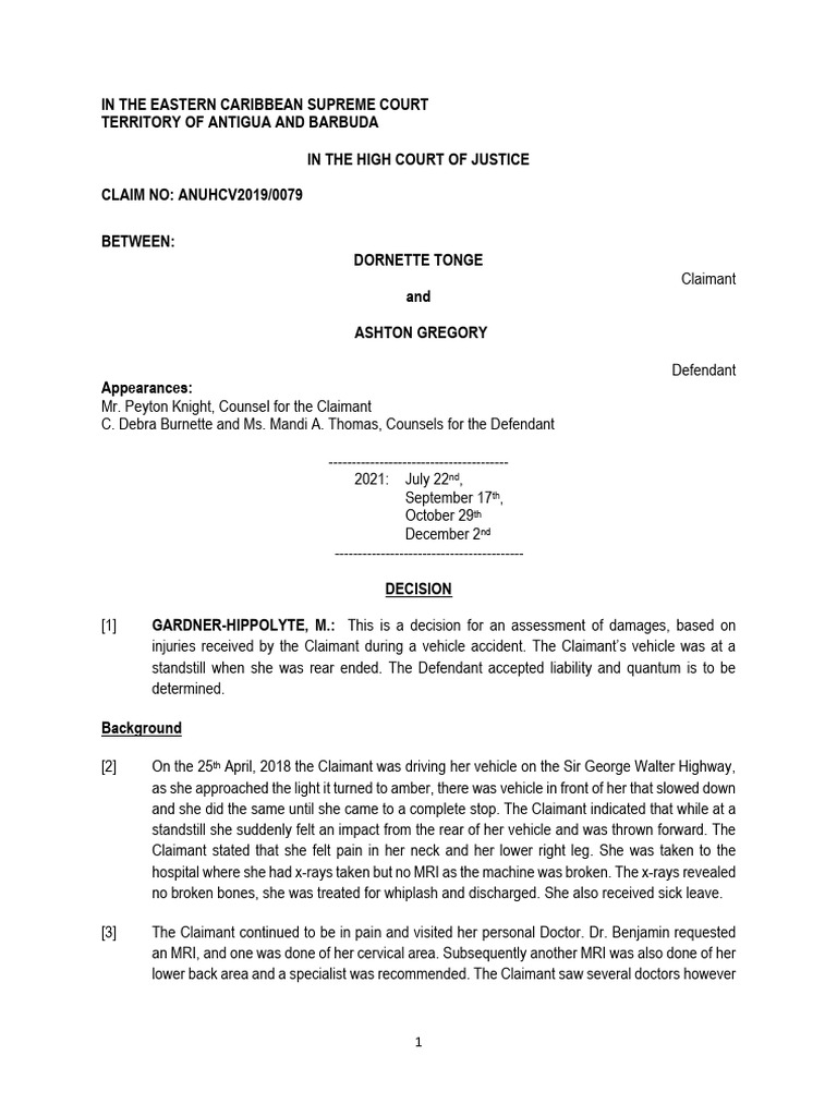 Vehicle Accident Damage Assessment Decision | PDF | Damages | Vertebral ...