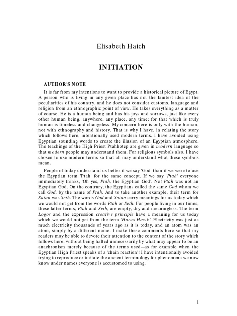 Elisabeth Haich's Initiation Insights | PDF | Truth