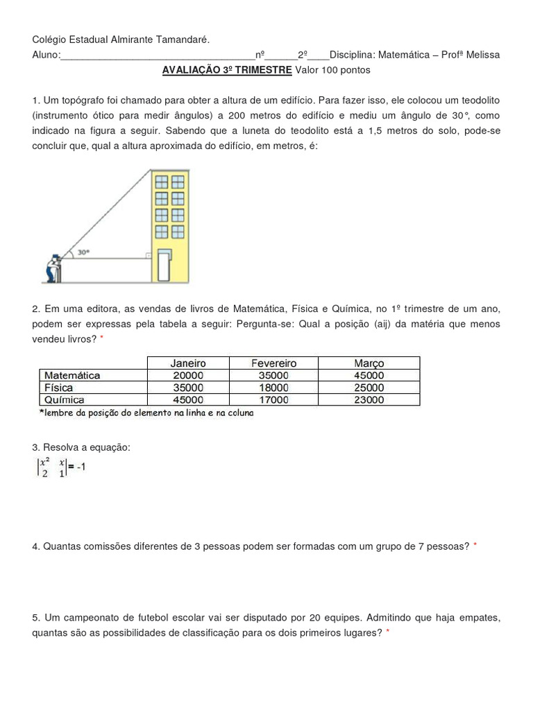 Prova 2B 2C Prof Melissa | PDF | Métodos e Materiais de Ensino