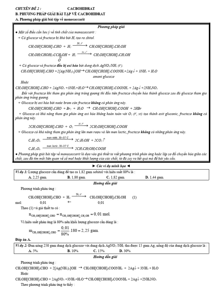 Cacbohidrat Cho Hs | PDF