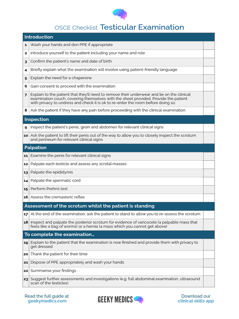Testicular Examination | PDF