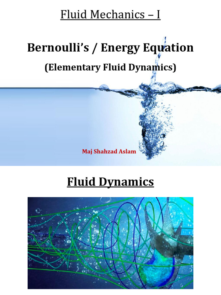 Lec-7 - Bernoulli Equation | PDF | Fluid Dynamics | Fluid Mechanics