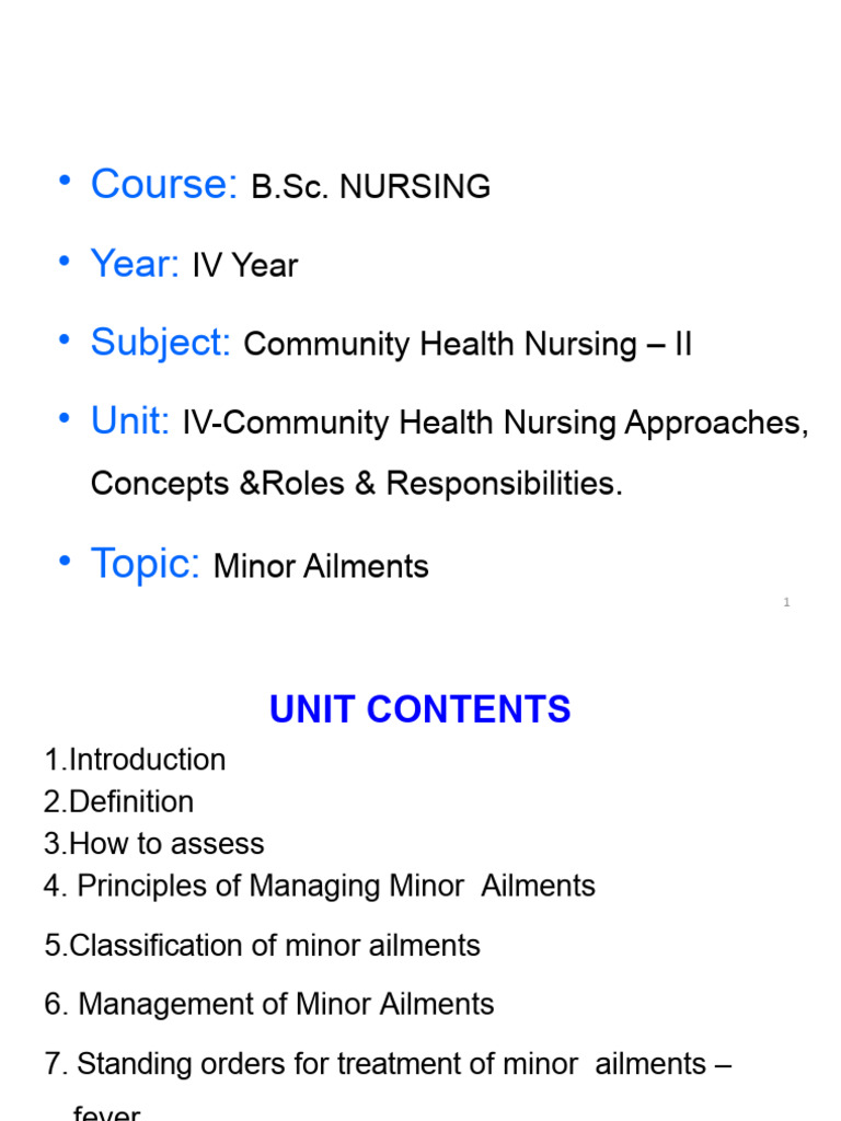 Treatment of Minor Ailments | Download Free PDF | Nursing | Health ...
