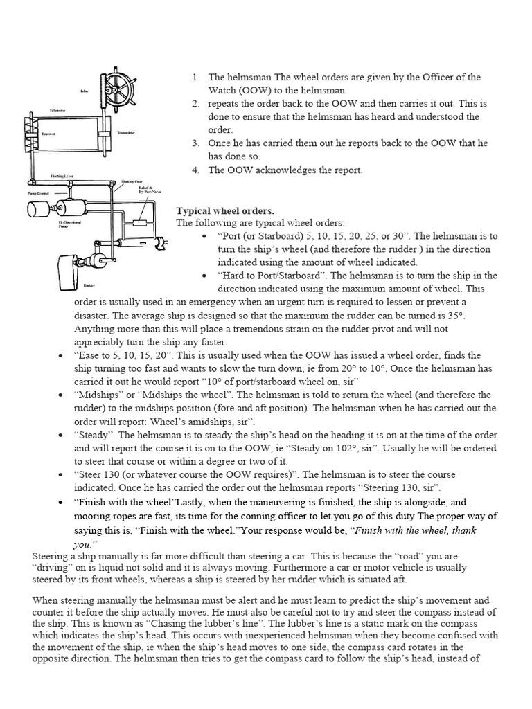Helmsman Order Protocols and Feedback | PDF | Vehicles | Watercraft