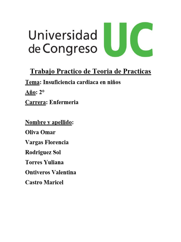 Caratula Trabajo Practico Cardiaco | PDF