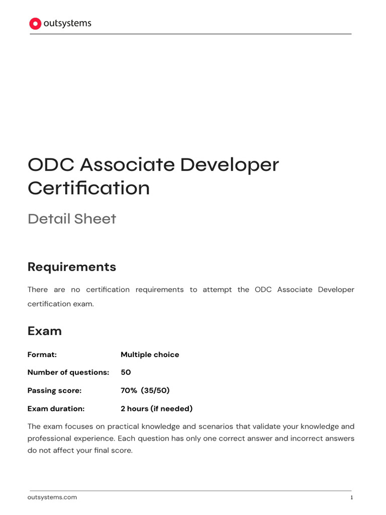 ODC Associate Developer Certification - Detail Sheet - EN | PDF | Web ...