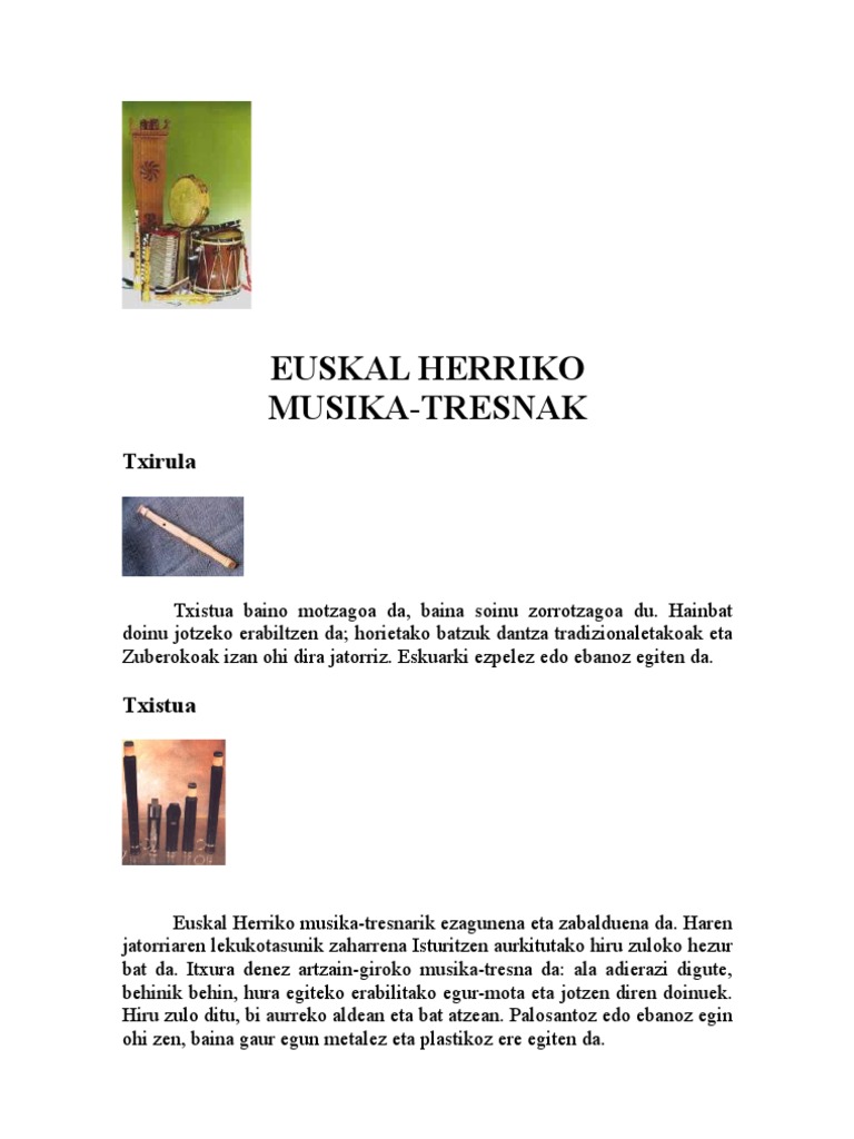 Euskal Herriko Musika Tresnak | PDF