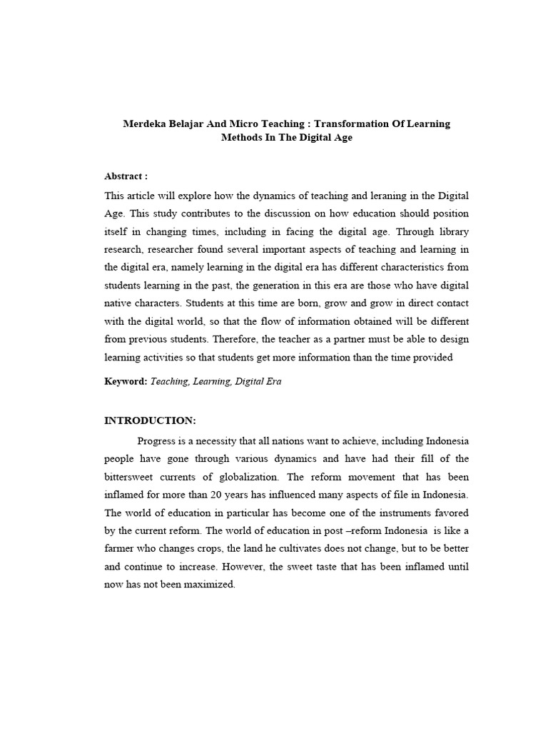 Merdeka Belajar and Micro Teaching-1 | PDF | Educational Technology | Internet