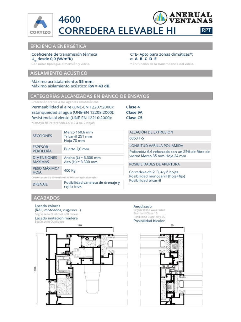 Cortizo 4600: Eficiencia y Aislamiento | PDF | Materiales de ...