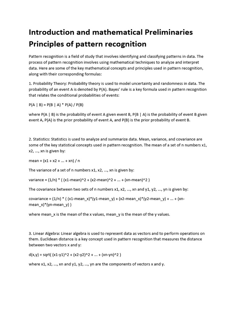 Pattern Recognition Unit 1 Chat Gpt Pdf Eigenvalues And Eigenvectors Matrix Mathematics 