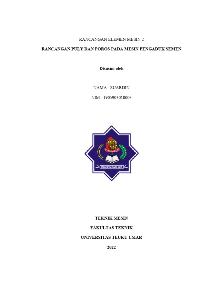 RANCANGAN ELEMEN MESIN U2a | PDF | Griya & Taman | Teknologi & Rekayasa