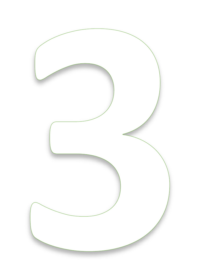 Numero 3 color verde rellenar | PDF
