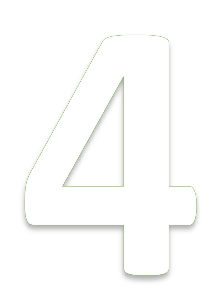 Numero 4 Color Verde Rellenar | PDF