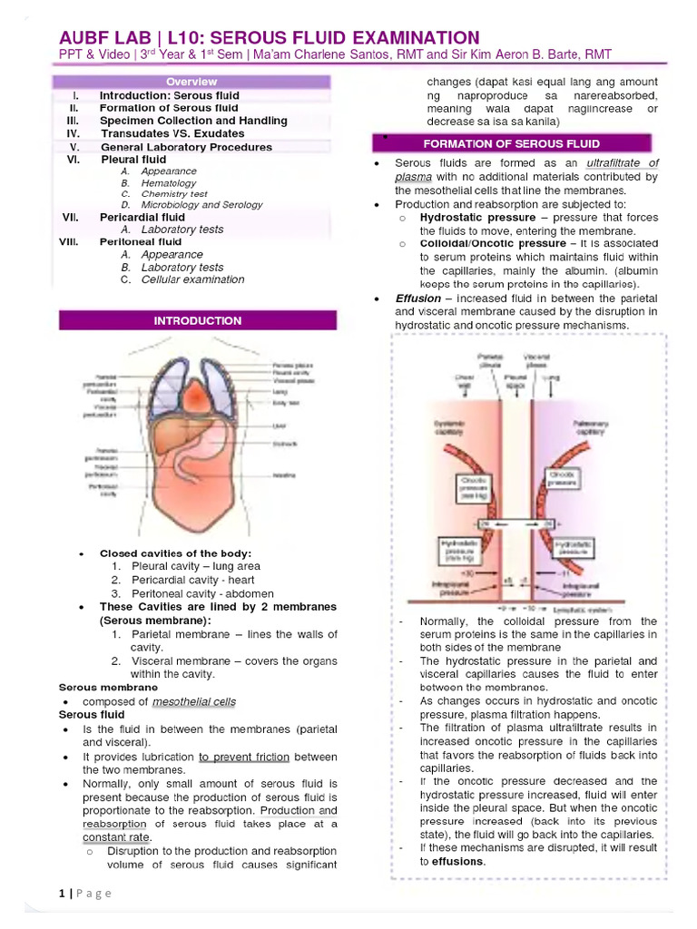 Serous Fluid Aubf | PDF