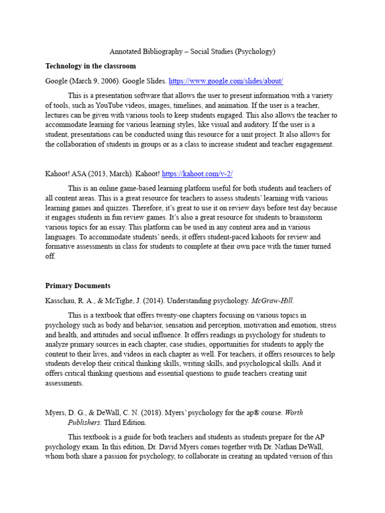Annotated Bibliography | PDF | Differentiated Instruction | Learning