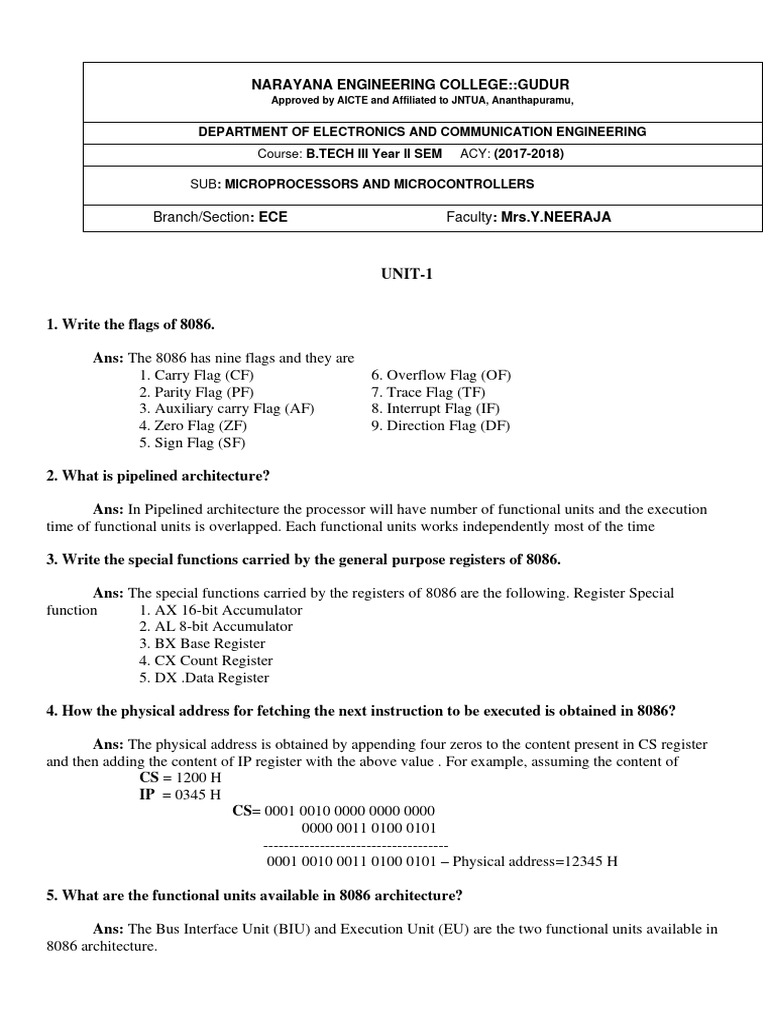 Branch/Section: ECE: Course: B.TECH III Year II SEM ACY: (2017-2018 ...