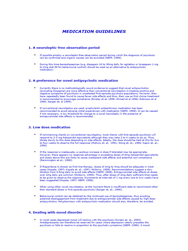 Iris Medication Guidelines | Download Free PDF | Antipsychotic ...