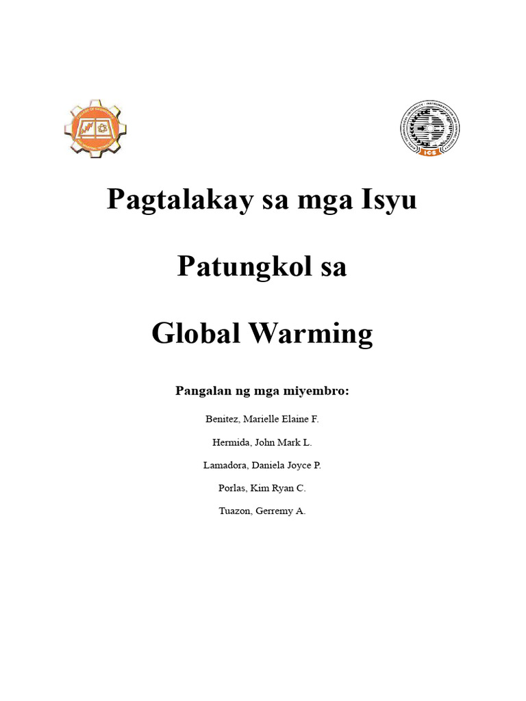 Pagtalakay Sa Mga Isyu Patungkol Sa Global Warming Group 1 | PDF