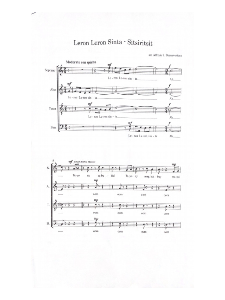 Leron Leron Sinta - Sitsiritsit | PDF