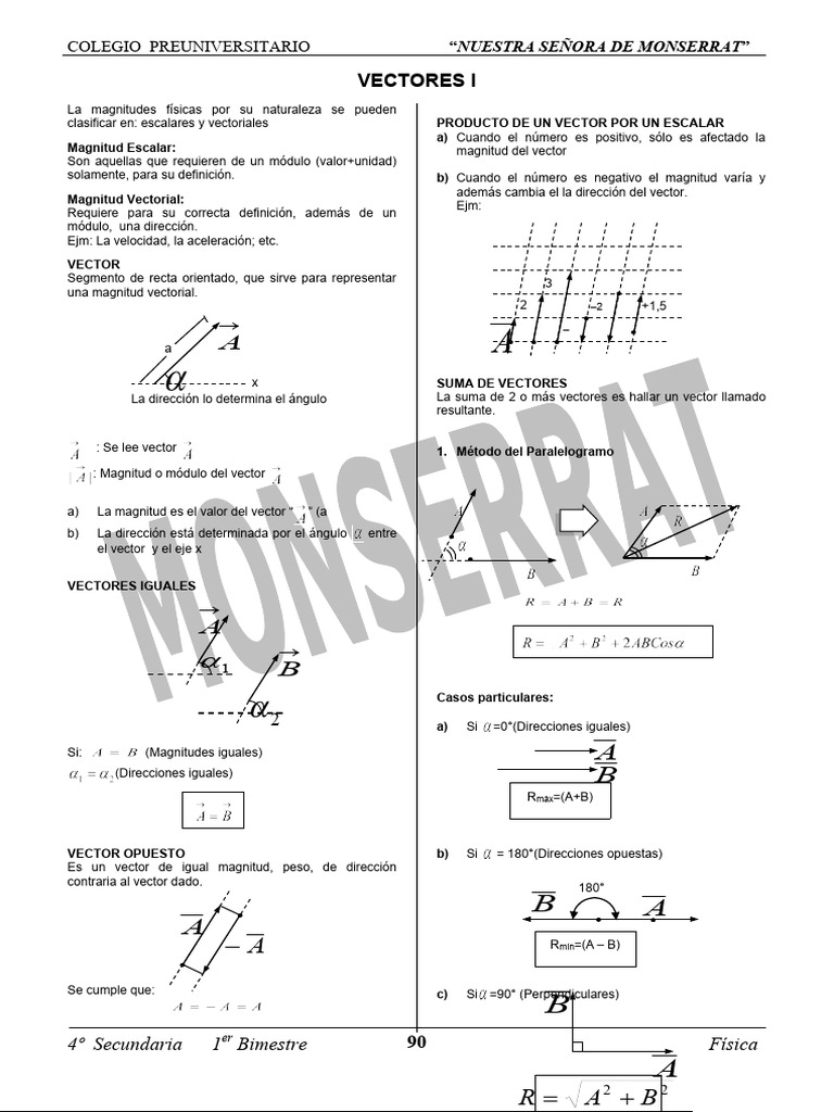 Vectores I Pdf Vector Euclidiano Escalar Matemáticas