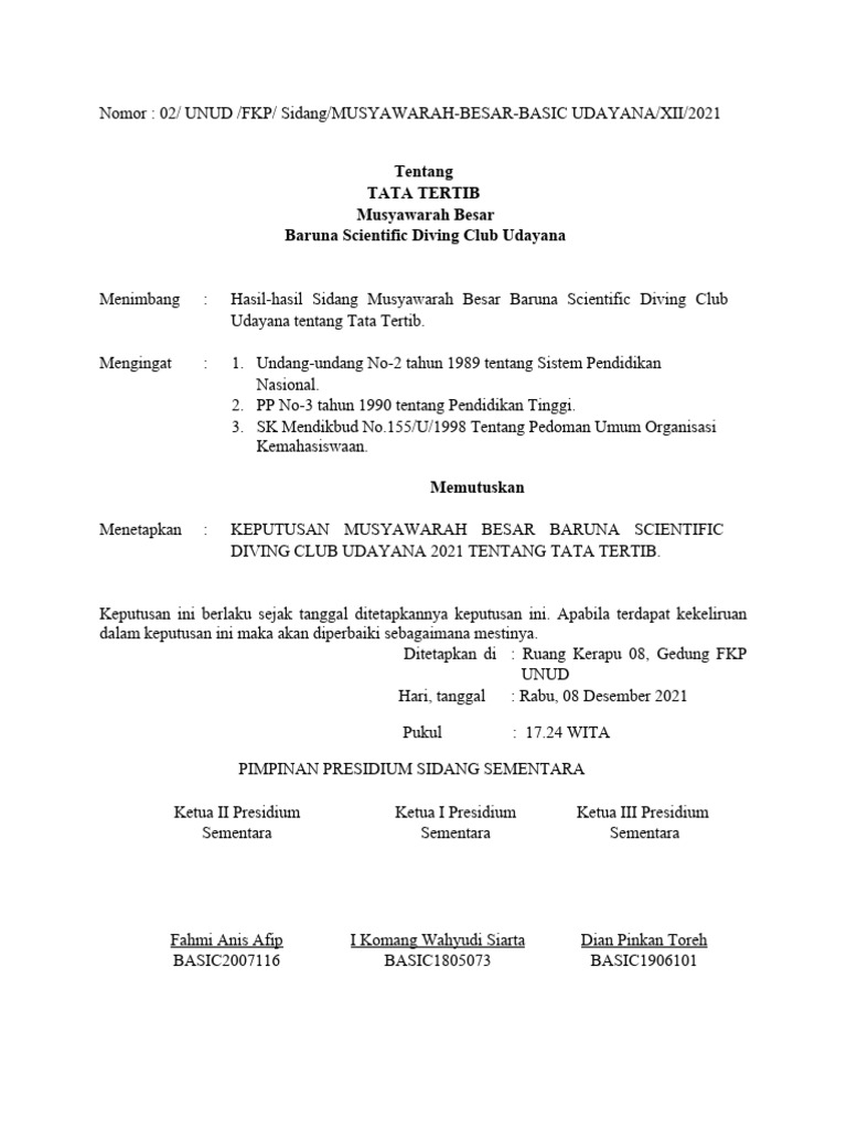 02 Tata Tertib 2021 PDF | PDF | Hukum