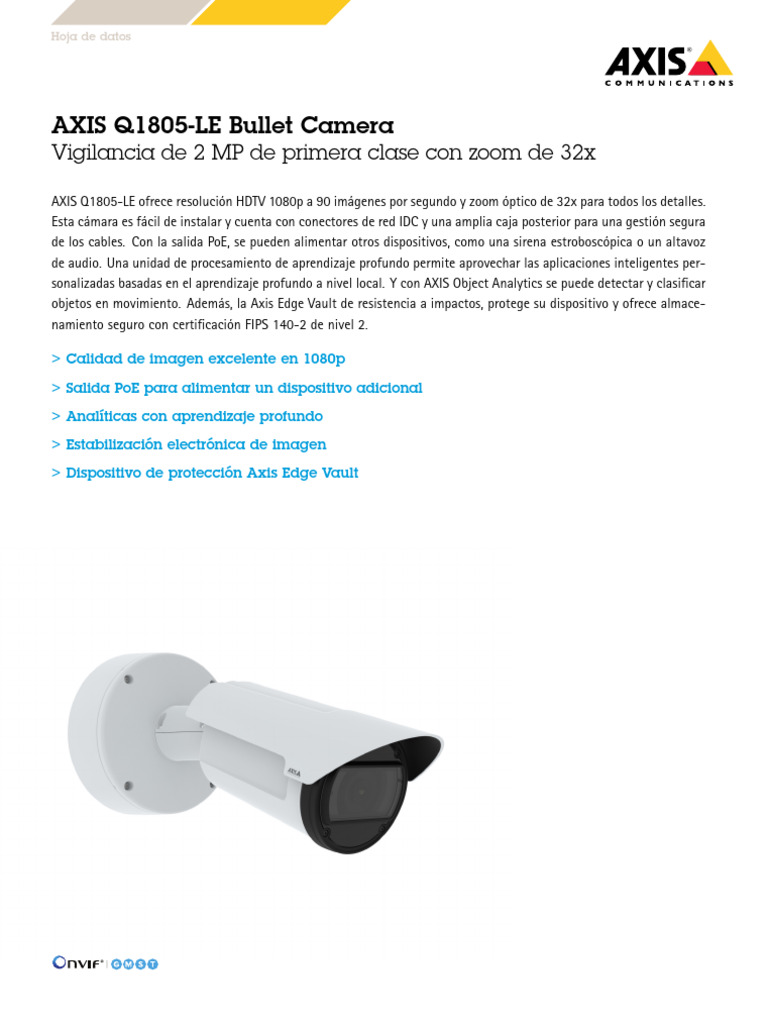 Datasheet Axis q1805 Le Bullet Camera Es ES 418087 | PDF | Cámara ...
