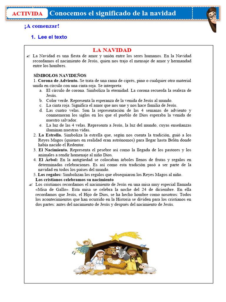 D4 A2 FICHA REL. Conocemos El Significado de La Navidad | PDF | Navidad ...