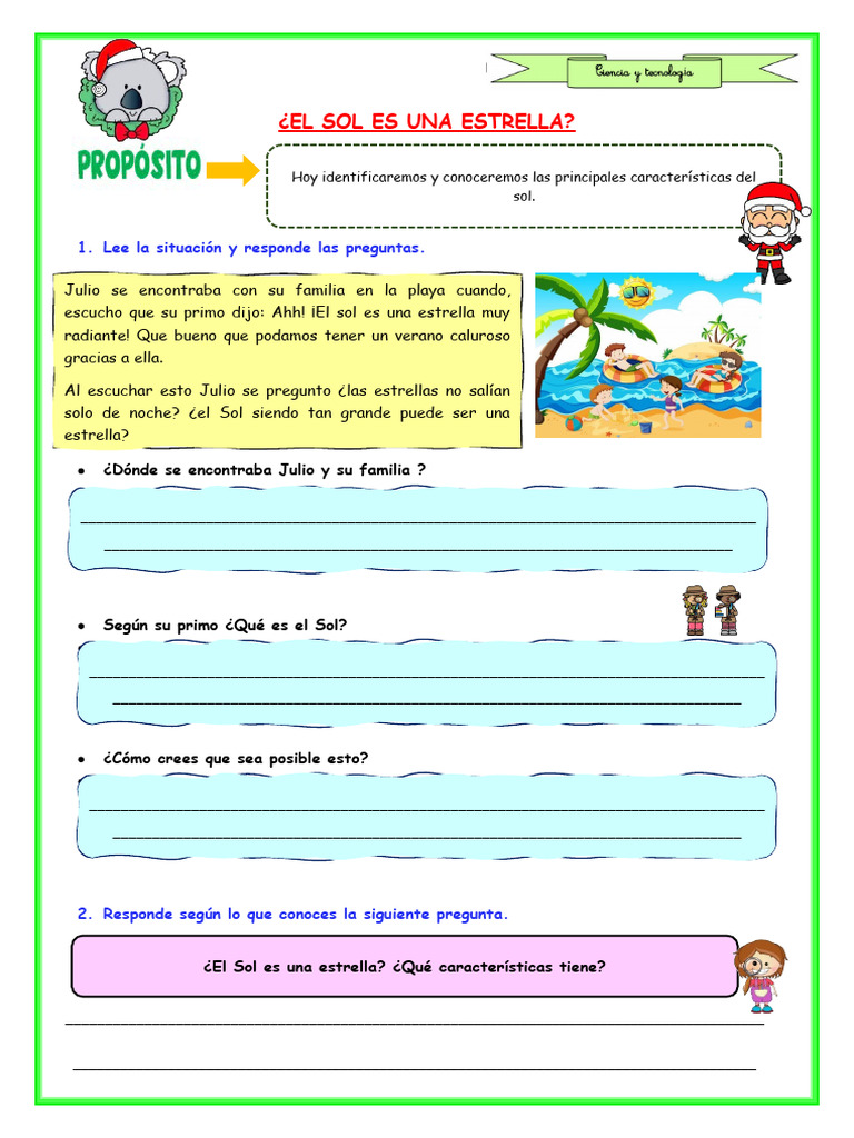 El Sol: Características y Actividades para Niños | PDF | Dom | Estrellas
