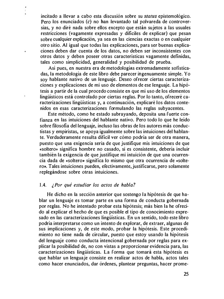 John Searle Actos de Habla | PDF | Comunicación | Oración (Lingüística)