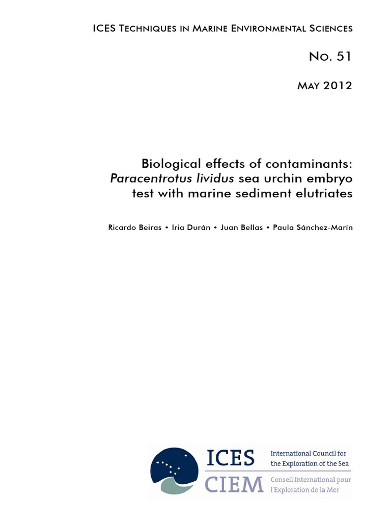 Beiras Et Al 2012 - ICES Urchin | Download Free PDF | Seawater | Water