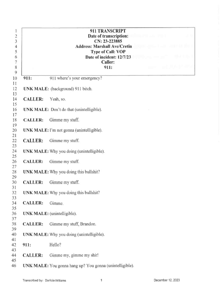 911 Transcript of St. Paul Officer Shootout That Killed Brandon Keys ...