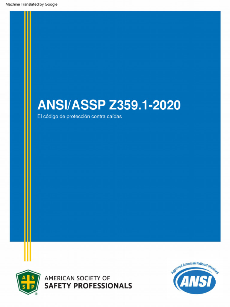Ansi Assp - Z359.1 2020 | PDF | Usuario (informática) | Los Estados Unidos