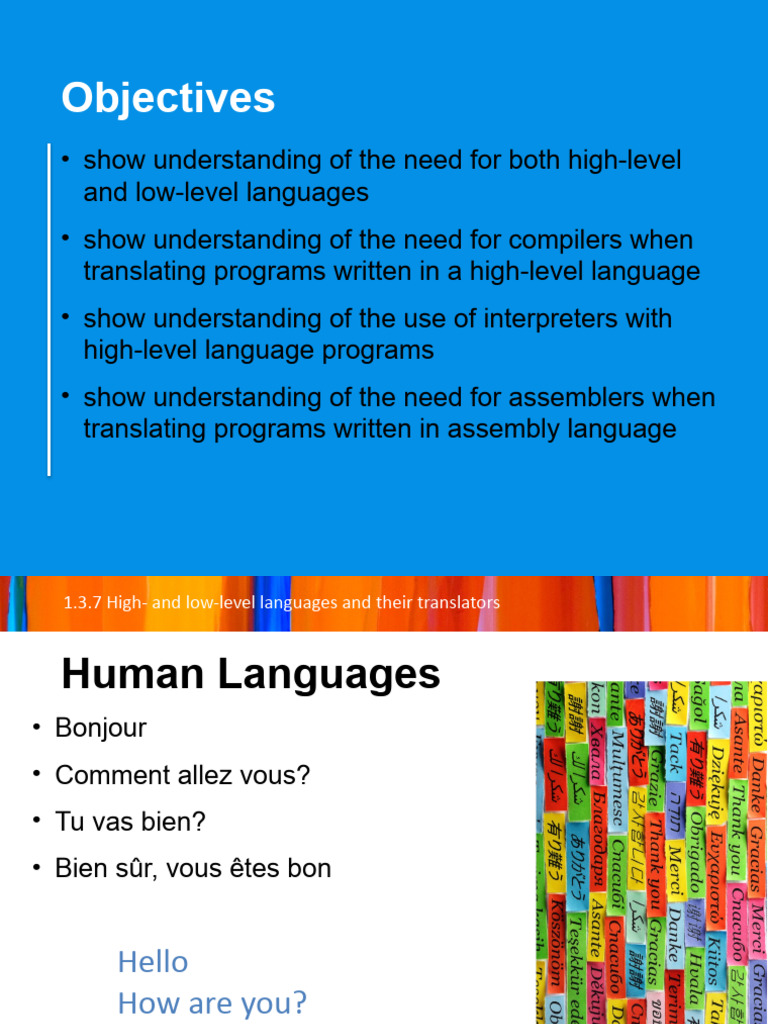 1.3.7 High & and Low Level Languages | PDF | Programming | Computer Program