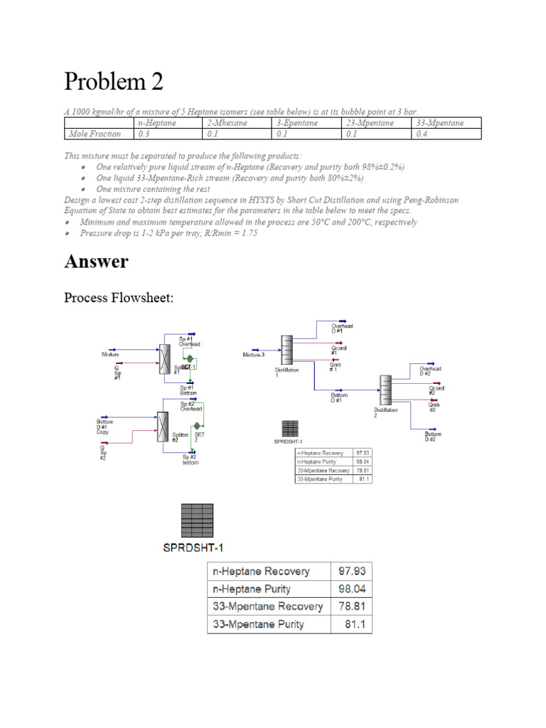 Answer | PDF | Distillation | Separation Processes