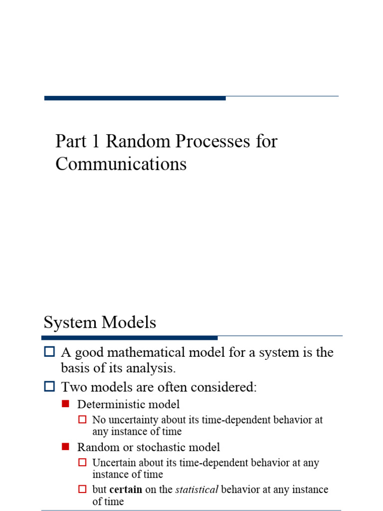 Part 1 Random Processes For Communications | Download Free PDF | Stationary Process | Random ...