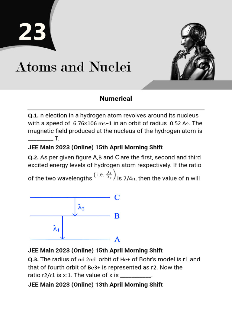 Atoms and Nuclei | Download Free PDF | Electron | Radioactive Decay