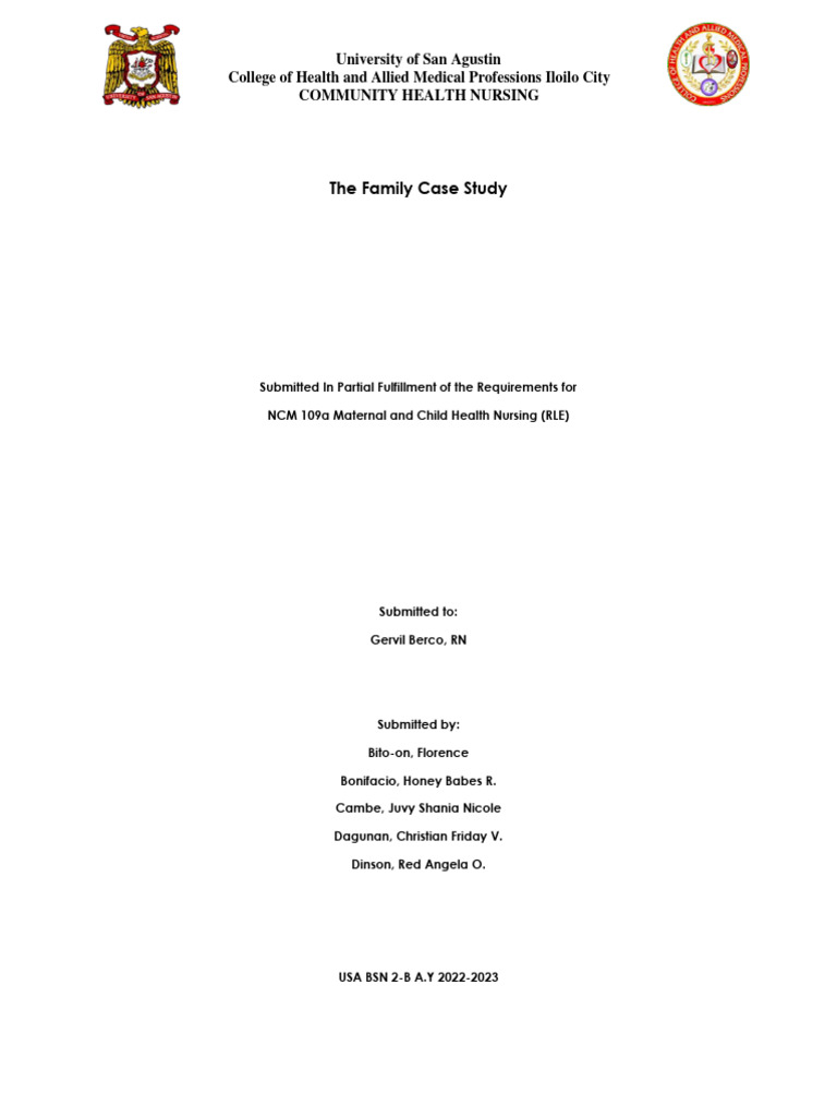 FAMILY CASE STUDY | PDF | Nursing | Diet & Nutrition