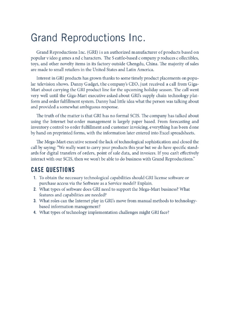 Case Study - Chapter 7 - Information Case 2 | PDF