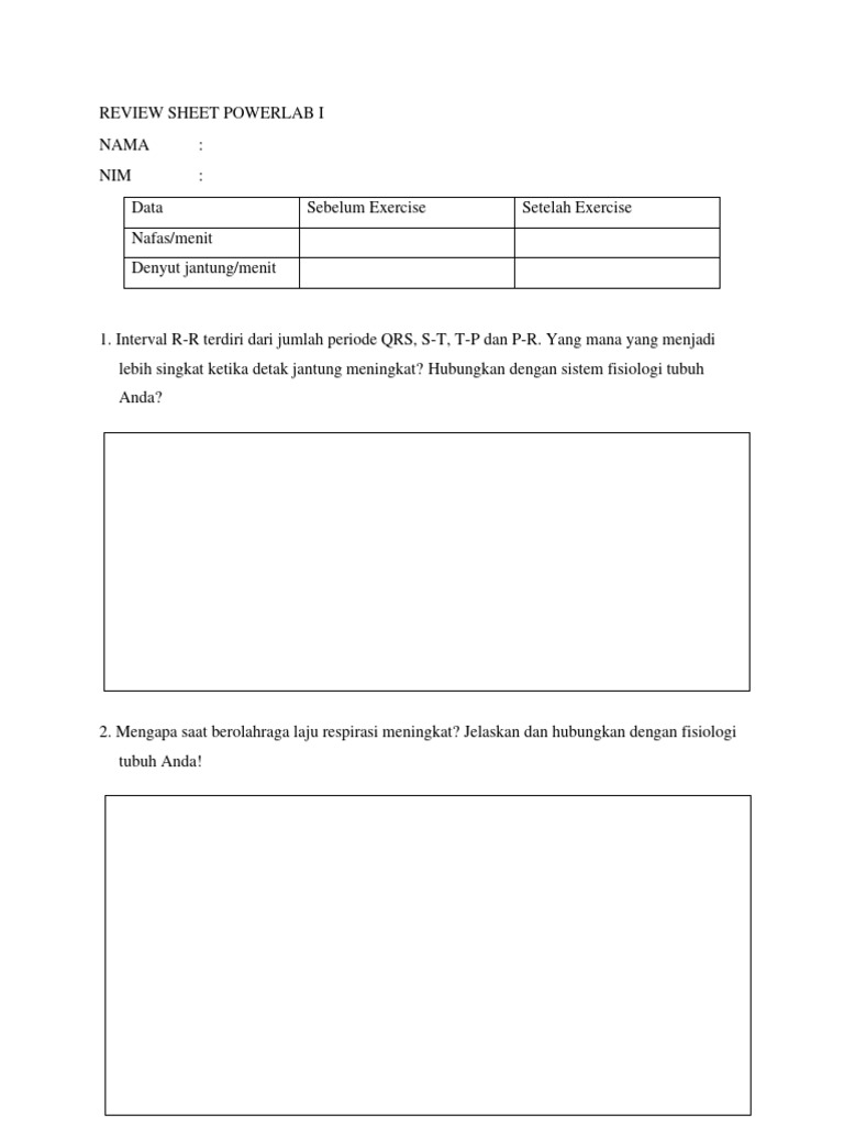 Review Sheet Powerlab | PDF