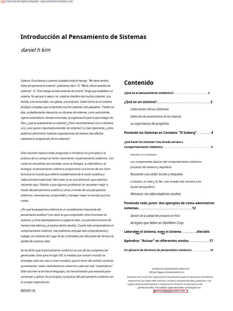 Introduction To Systems Thinking IMS013Epk - En.es | PDF | Pensamiento ...