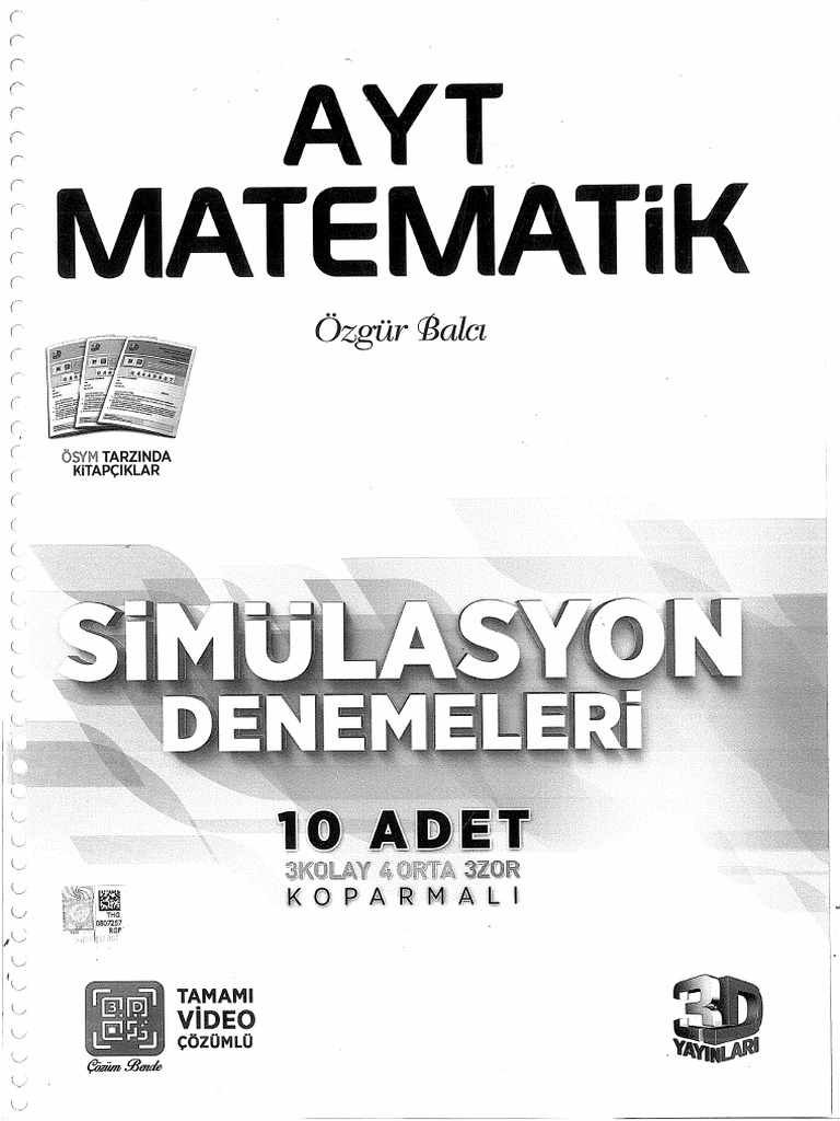 3d Sд Mгњlasyon Ayt Matematд K 10 Lu Deneme Pdf