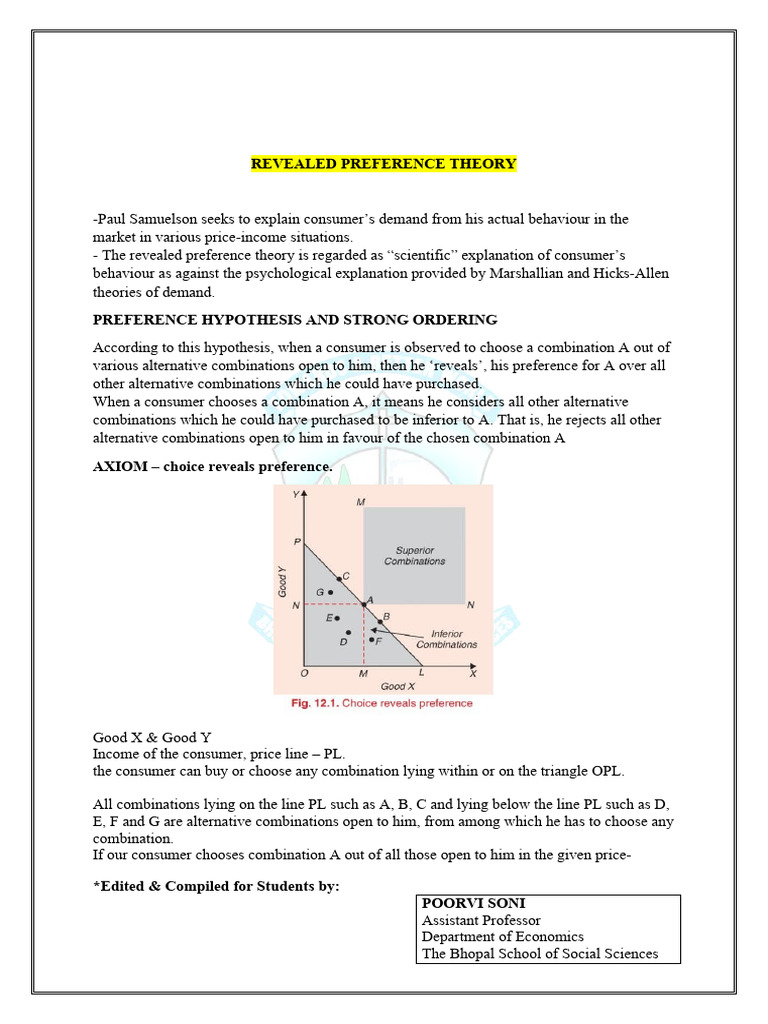 Revealed Preference Theory | PDF | Scientific Theories | Economic Theories
