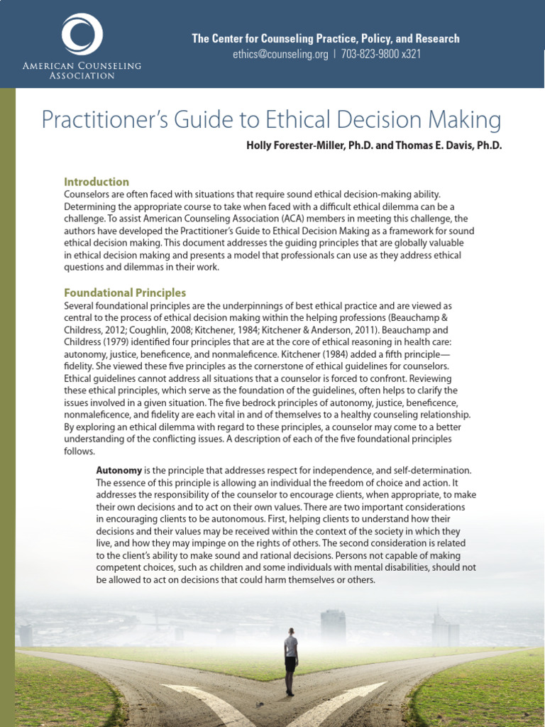 Practioner's Guide To Ethical Decision Making | PDF | Counseling Psychology | Autonomy