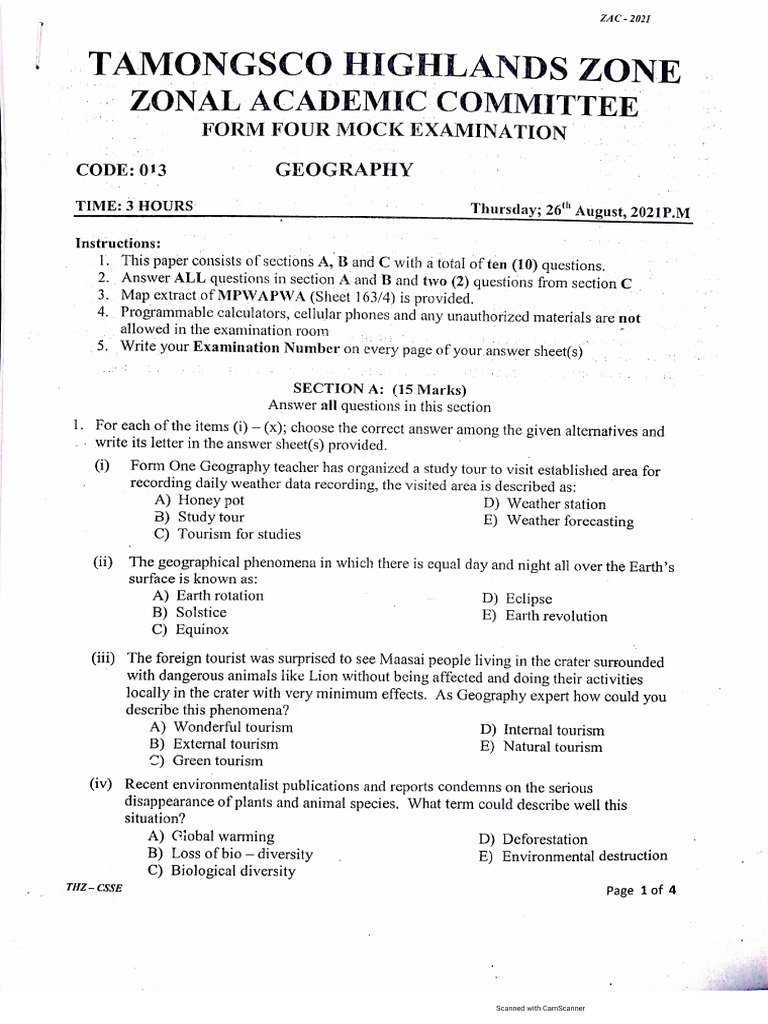 Mock F4 2021 Tamongsco | PDF