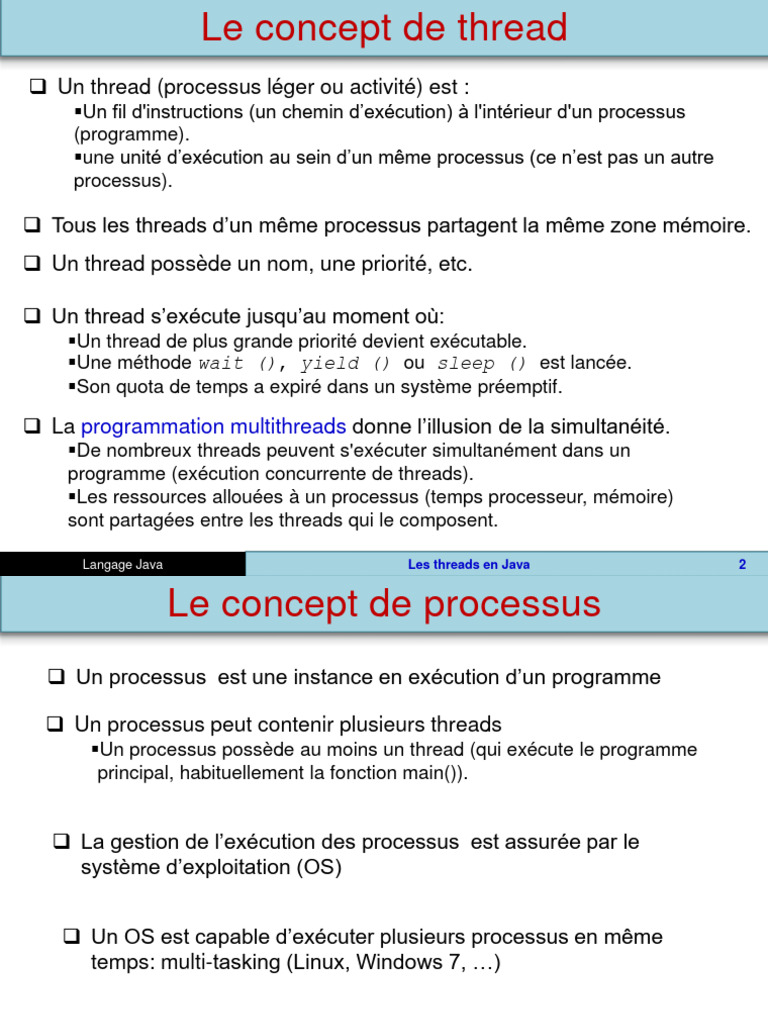 ProcessThread 2 | PDF | Thread (informatique) | Java (Langage de programmation)