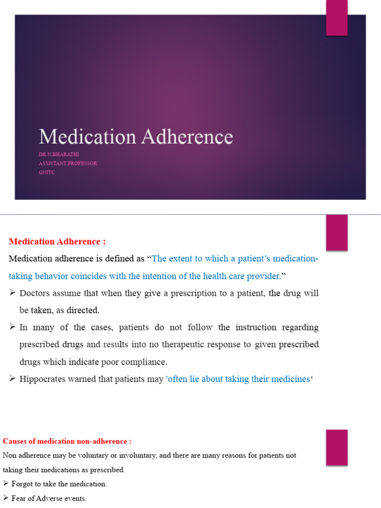 Medication Adherance | PDF | Medical Prescription | Pharmacy